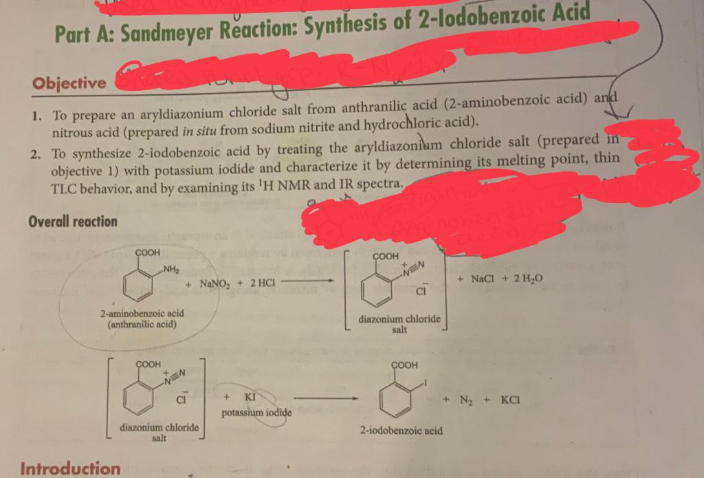 Solved Part A: Sandmeyer Reaction: Synthesis of | Chegg.com