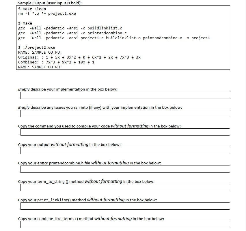 Project 1 - C-Linked List For this project you will | Chegg.com