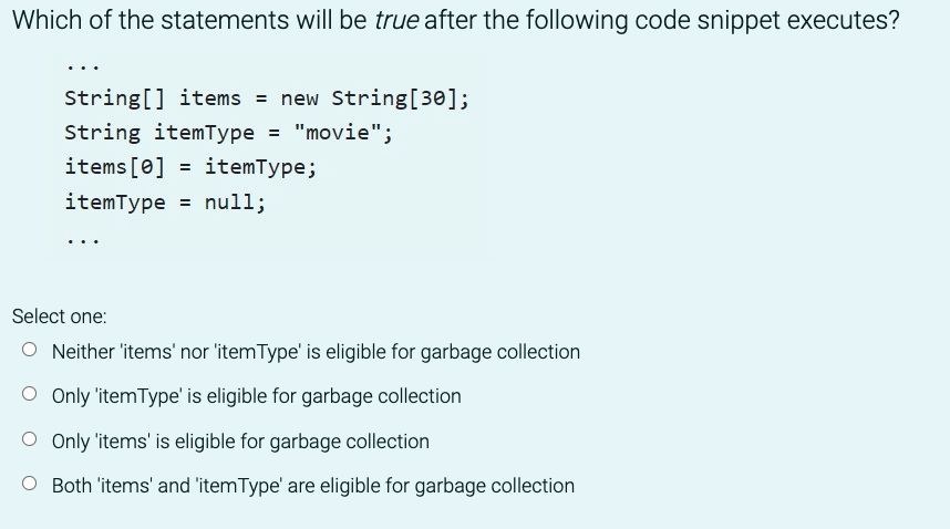 Solved Which of the statements will be true after the | Chegg.com