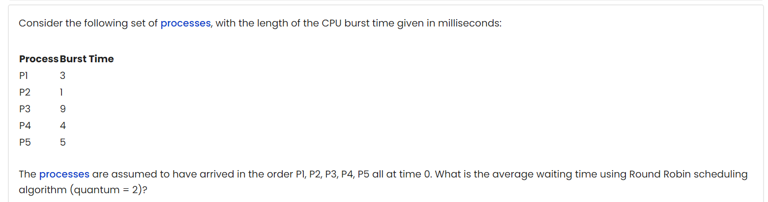 Solved Consider the following set of processes, with the | Chegg.com