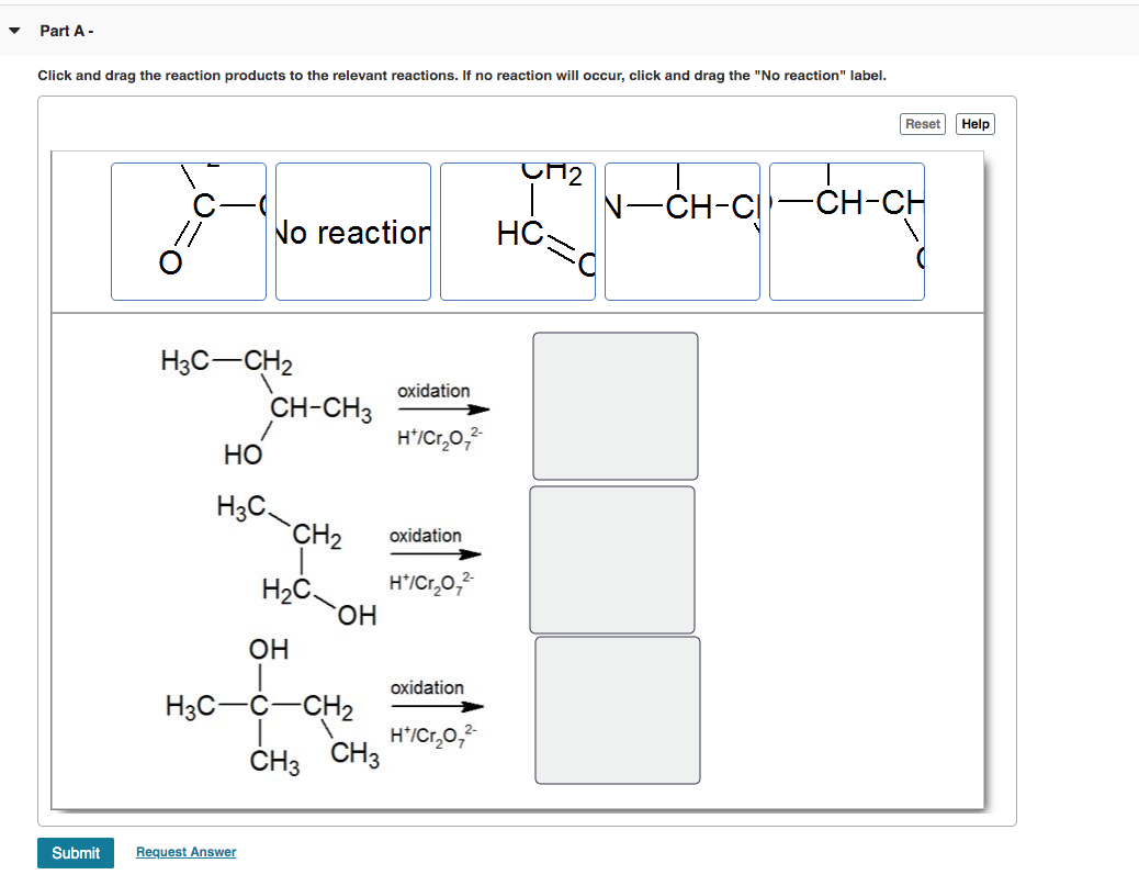 Solved Reaction with an oxidant such as acidic dichromate | Chegg.com