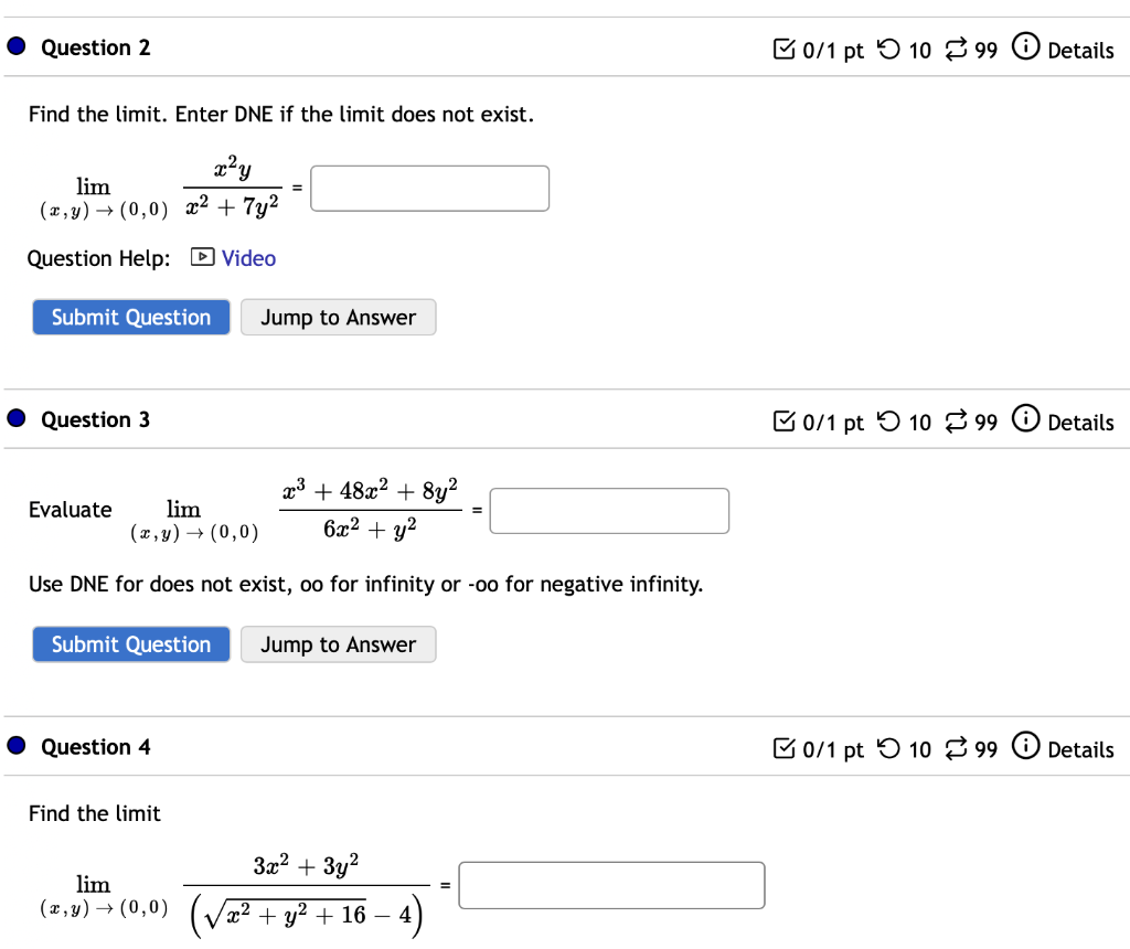 Solved Find the limit. Enter DNE if the limit does not | Chegg.com