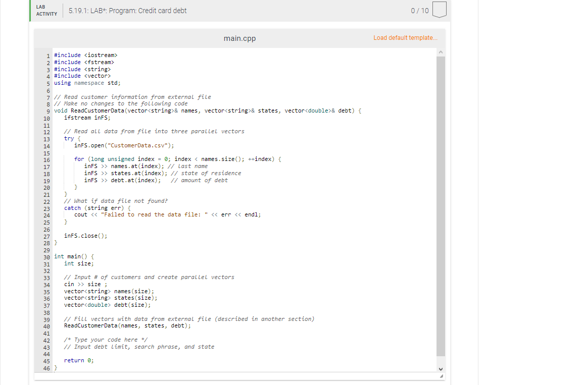 Solved Program Specifications Write a program to search | Chegg.com