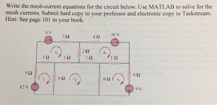 Solved Write the mesh-current equations for the circuit | Chegg.com