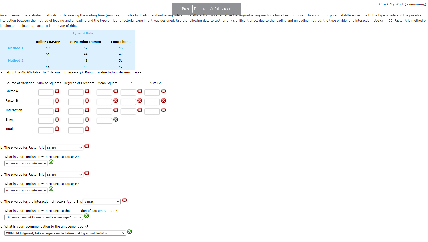 Solved Check My Work (2 remaining) Press F11 to exit full | Chegg.com