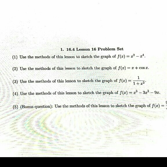 Solved (3) Use the methods of this lesson to sketch the | Chegg.com