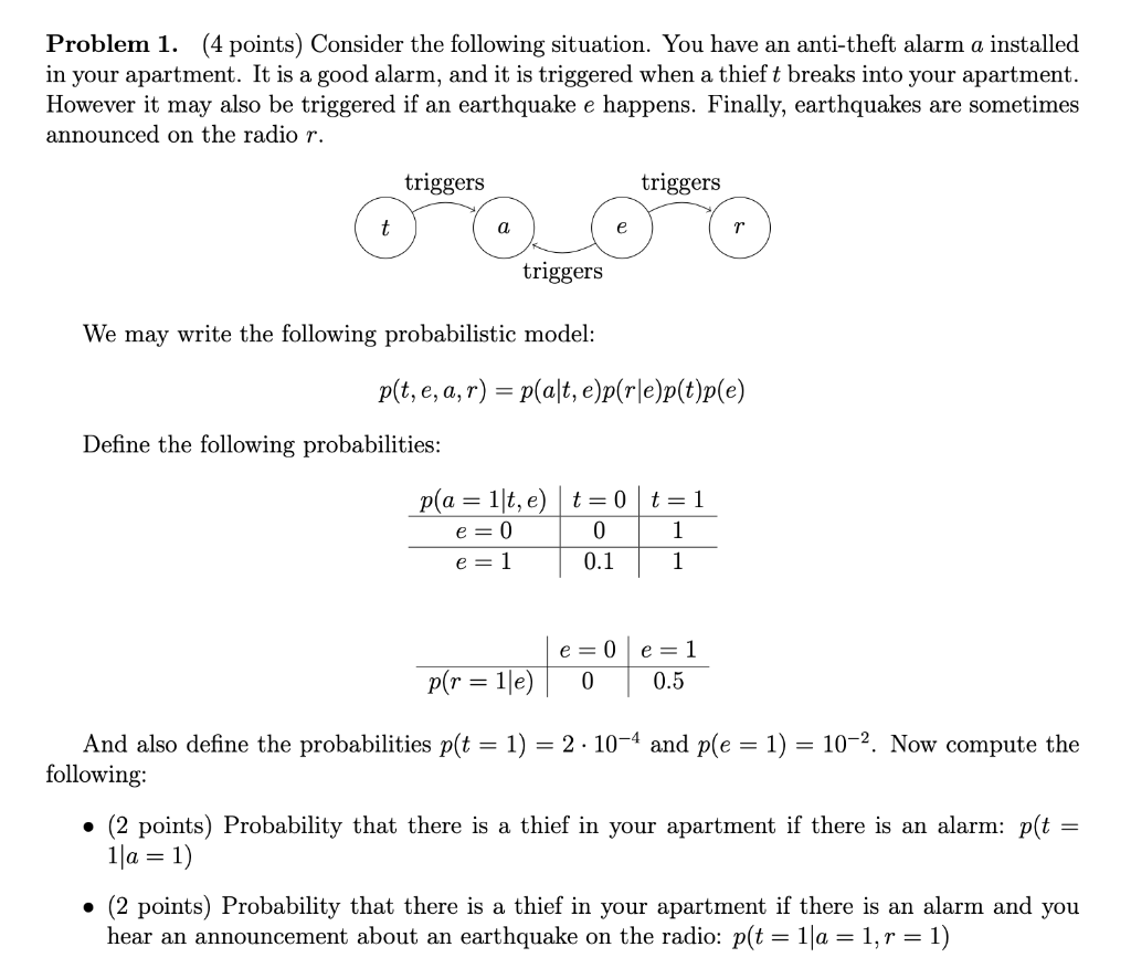 Solved Problem 1. (4 points) Consider the following | Chegg.com