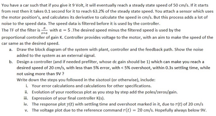 Solved You have a car such that if you give it 9 Volt, it | Chegg.com
