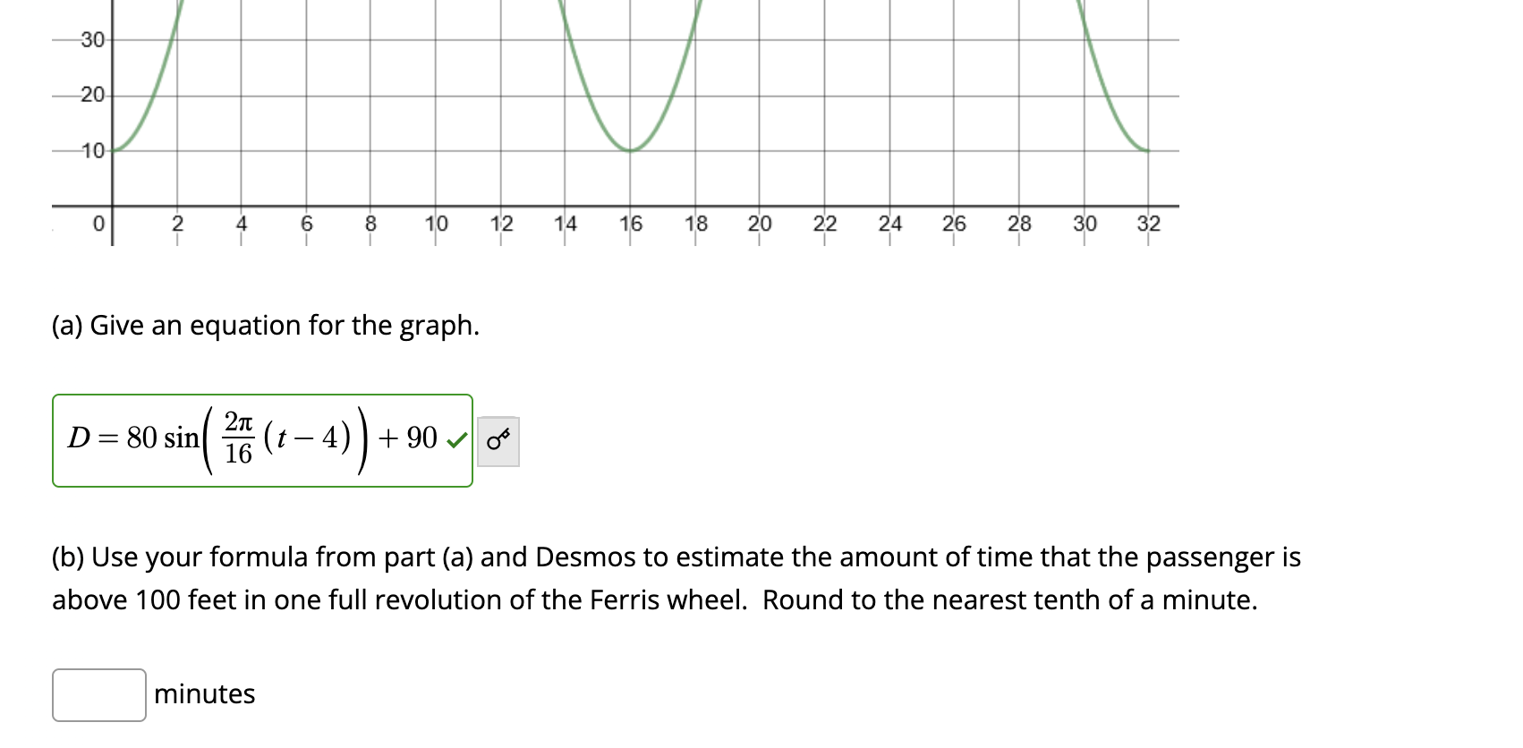 Solved Use your formula from part (a) and Desmos to estimate | Chegg.com