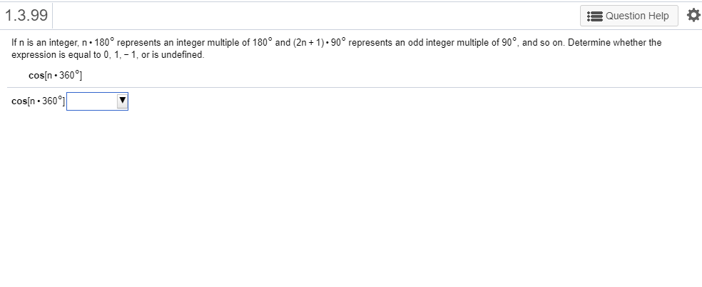 Solved 1.3.99 Question Help If n is an integer, n. 180° | Chegg.com