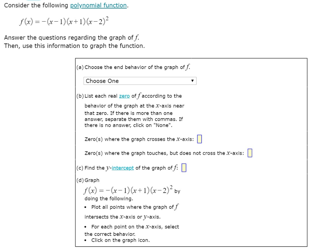 Solved Consider the following polynomial function. f | Chegg.com