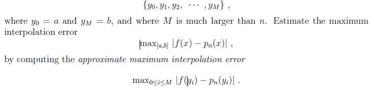 Consider the unique interpolating polynomial pn(x) of | Chegg.com