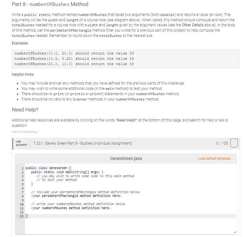 Solved Problem Description and Given Info Gene's Green Golf | Chegg.com