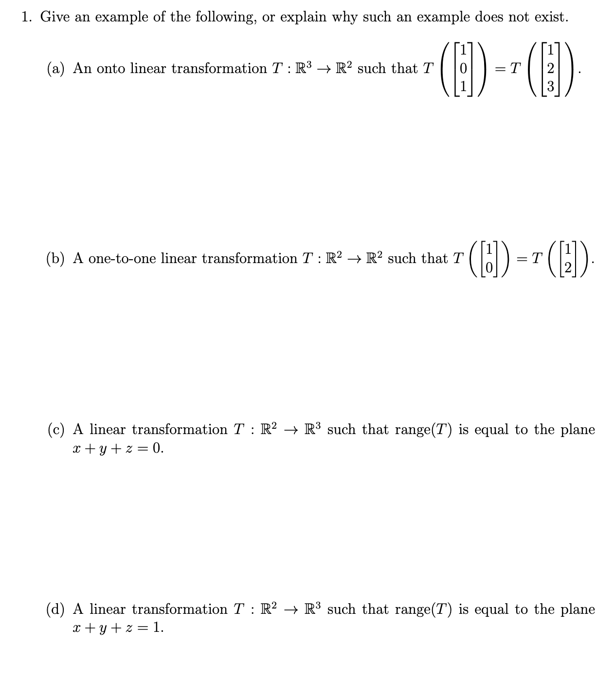 Solved 1. Give an example of the following, or explain why | Chegg.com