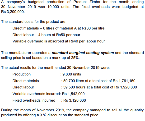 Solved Prepare a marginal cost operating statement for | Chegg.com