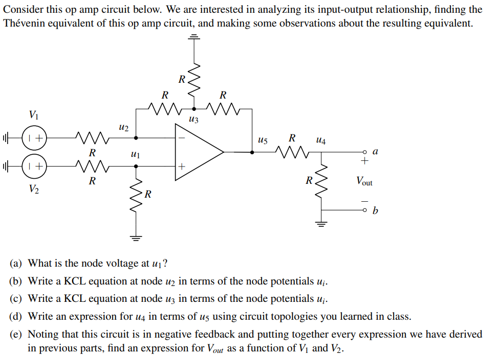 Solved Consider this op amp circuit below. We are interested | Chegg.com