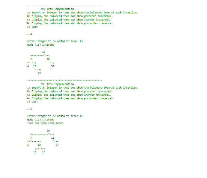 Solved AVL Tree Implementation program Important note: You | Chegg.com