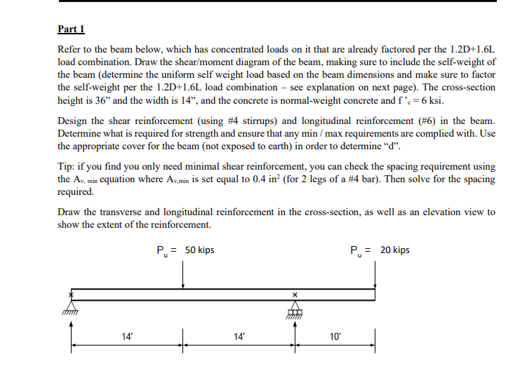 Solved Part 1 Refer to the beam below, which has | Chegg.com