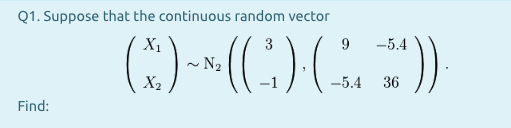 Solved Q1. Suppose that the continuous random vector | Chegg.com