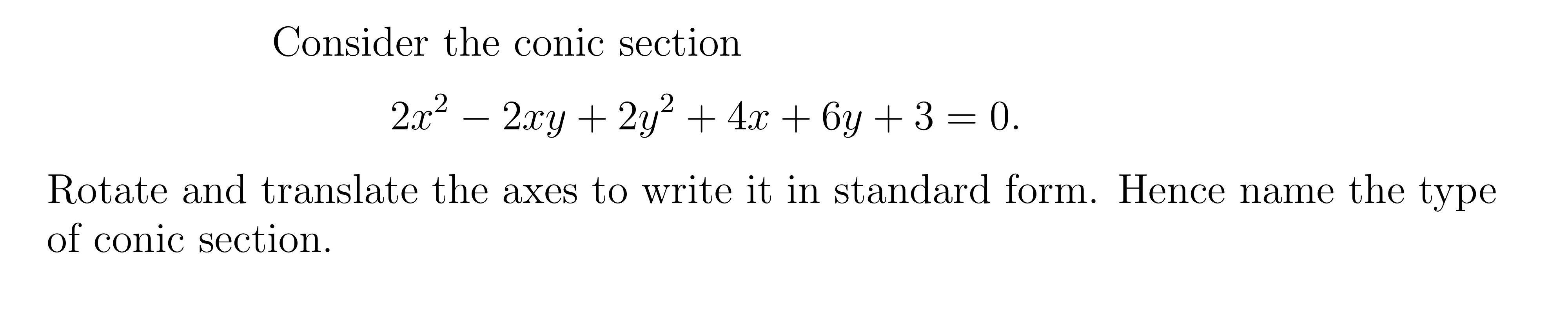 Solved Consider the conic | Chegg.com
