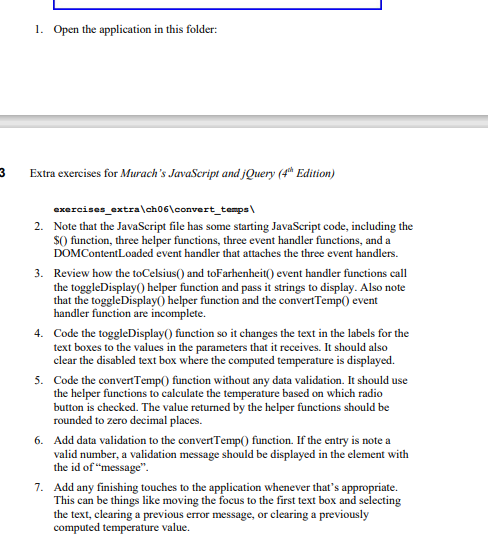 Solved Extra 6-1 Develop the Temperature Converter In this | Chegg.com