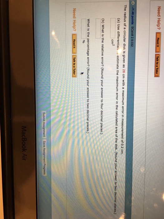 Solved The radius of a circular disk is given as 28 cm with | Chegg.com