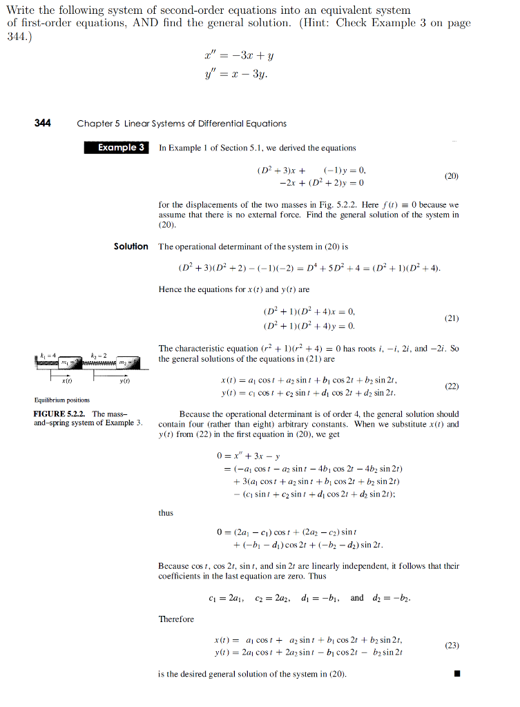 Solved Write the following system of second-order equations | Chegg.com