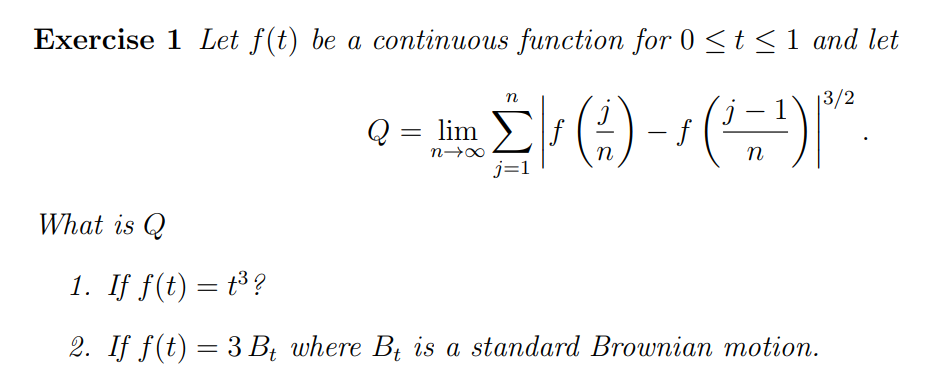 Solved Exercise 1 ﻿Let f(t) ﻿be a continuous function for | Chegg.com
