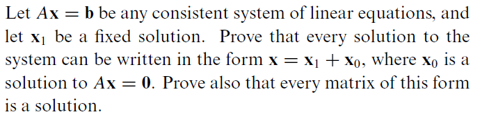 Solved Let Ax - b be any consistent system of linear | Chegg.com