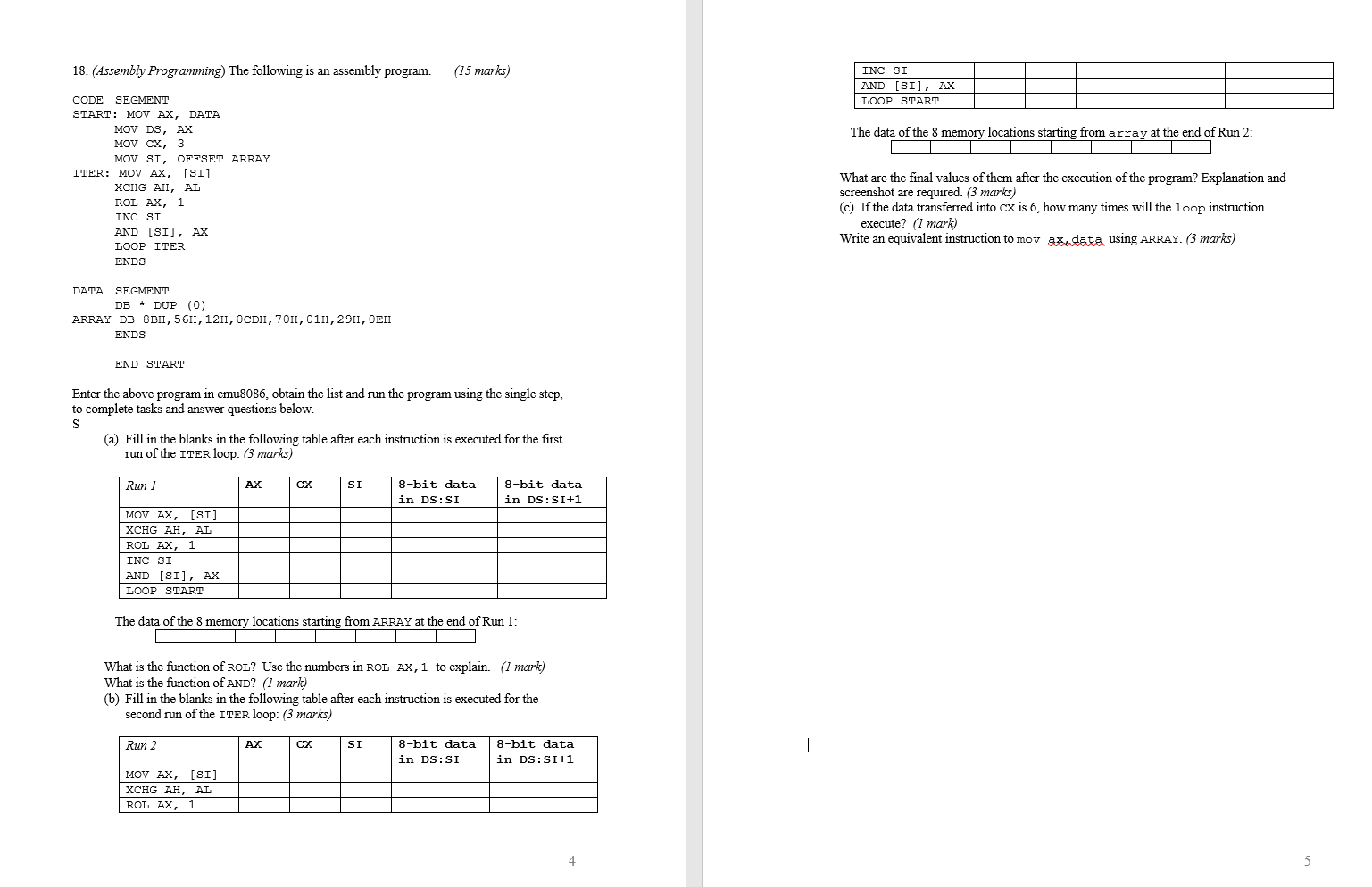 18. (Assembly Programming) The following is an | Chegg.com