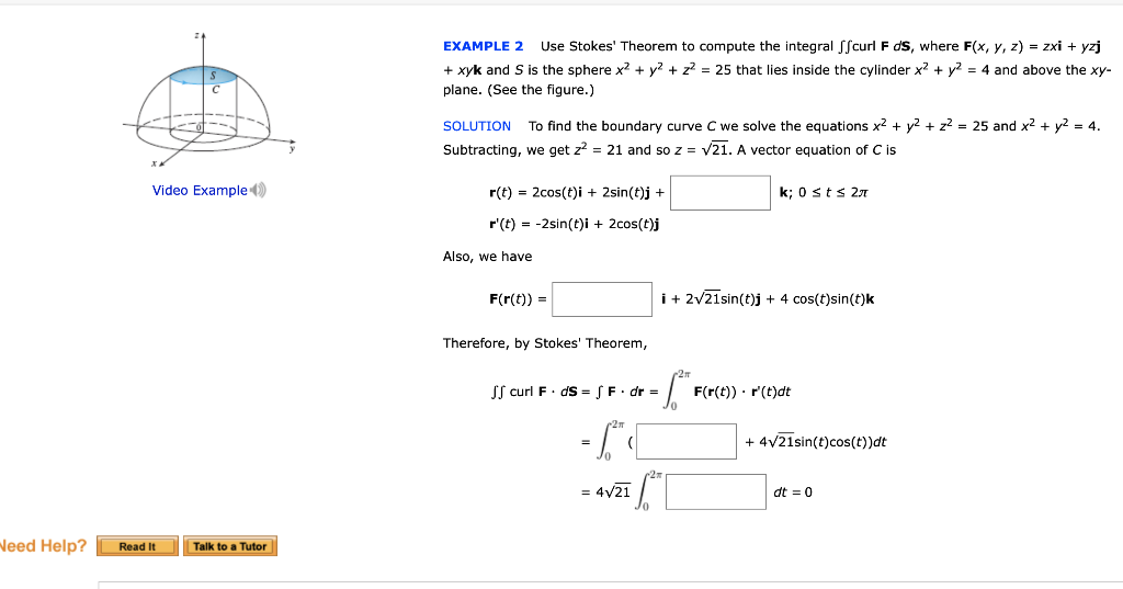 Solved EXAMPLE 2 Use Stokes' Theorem to compute the integral | Chegg.com