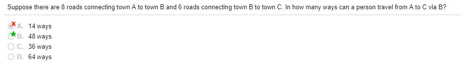 Solved suppose there are 8 roads connecting town A to town B | Chegg.com