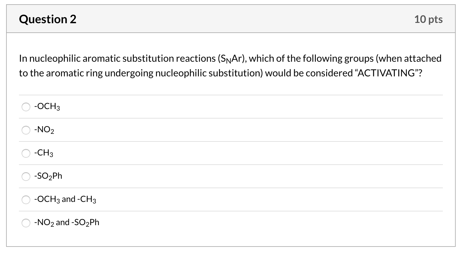 Solved Question 2 10 pts In nucleophilic aromatic | Chegg.com