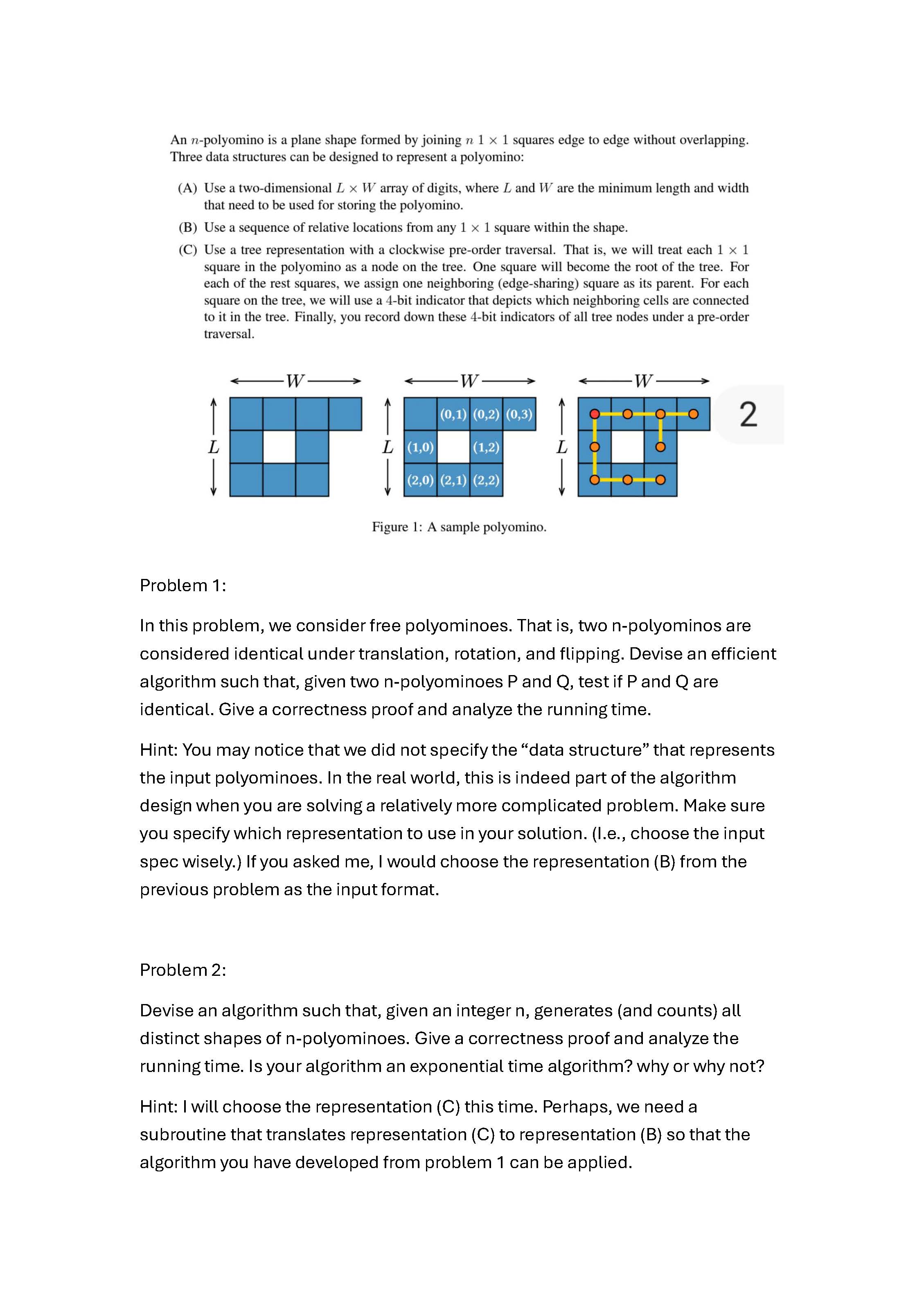Solved An n-polyomino is a plane shape formed by joining | Chegg.com