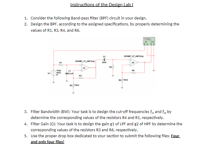 Objective: To design a band-pass active filter. To | Chegg.com