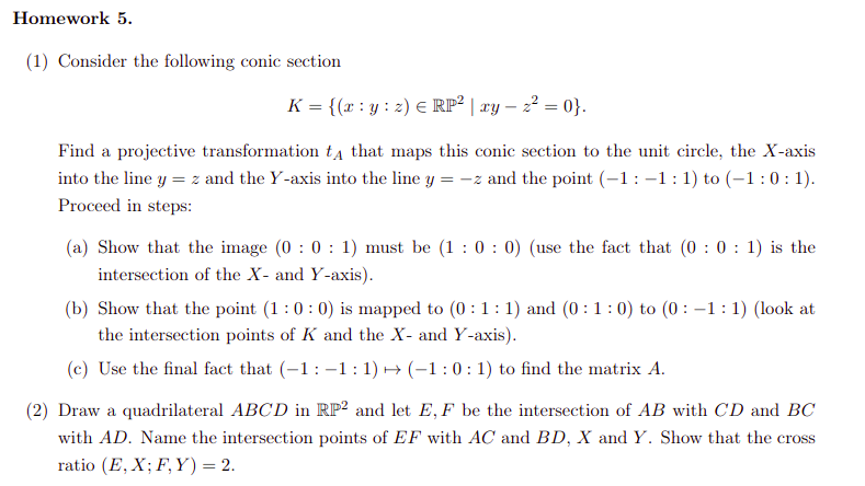 Solved (1) Consider the following conic section | Chegg.com