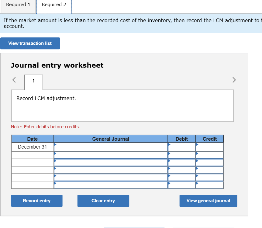 Solved Requlred: 1. Compute the lower of cost or market for | Chegg.com
