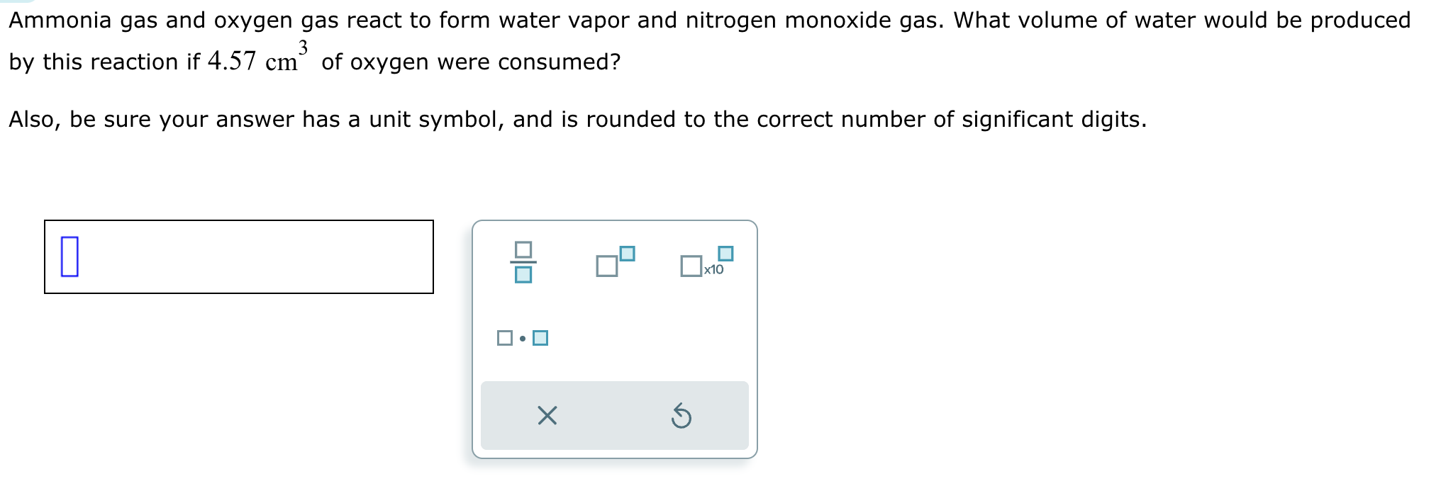 Solved Ammonia gas and oxygen gas react to form water vapor | Chegg.com