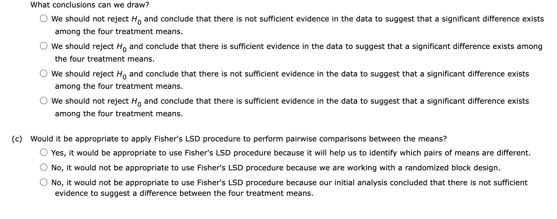Solved a) State the null and alternative hypotheses. H0: At | Chegg.com