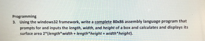 Solved Programming 3. Using the windows32 framework, write a | Chegg.com
