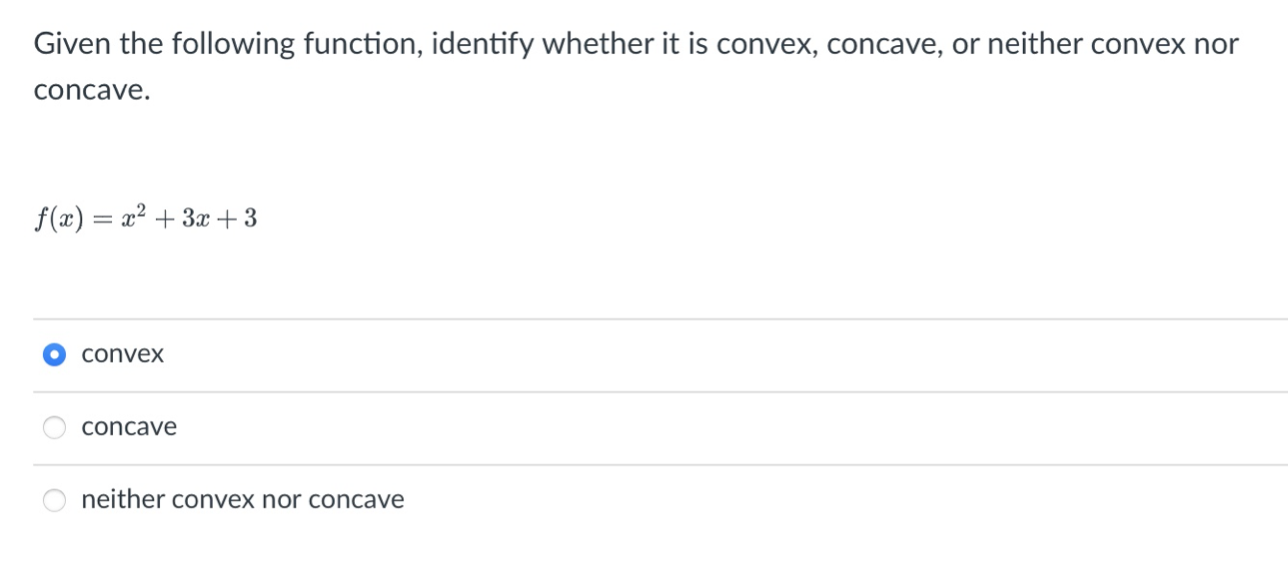 Solved Given the following function, identify whether it is | Chegg.com
