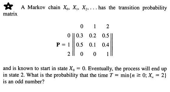 Solved * Consider the Markov chain whose transition | Chegg.com