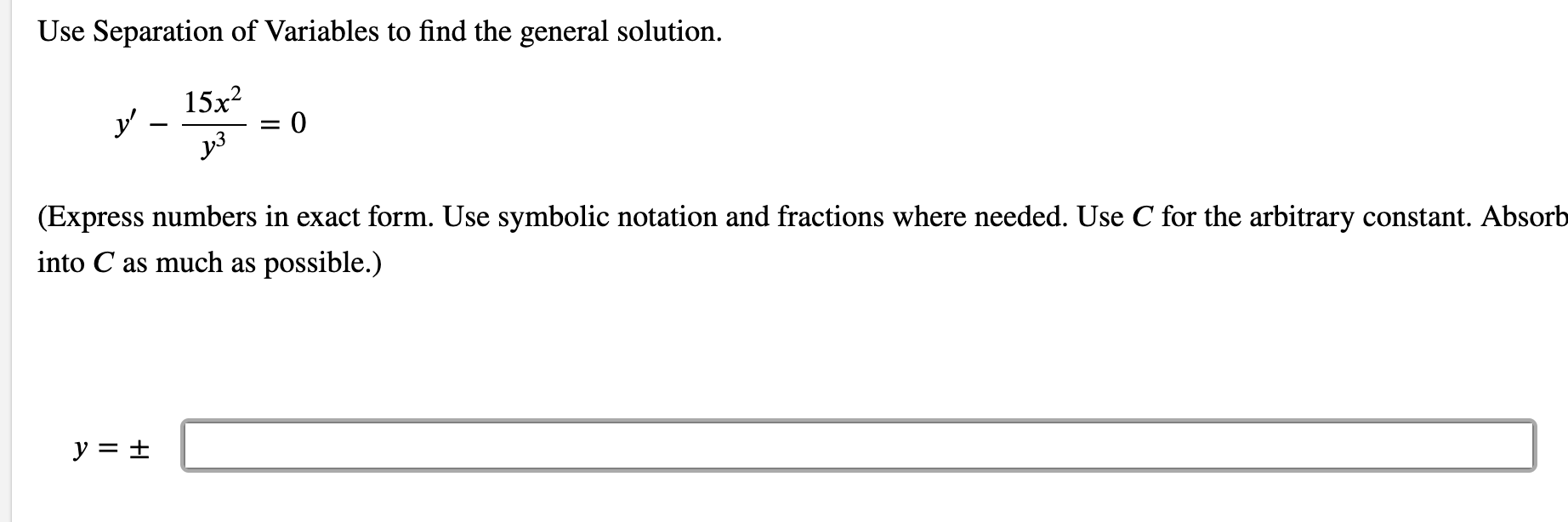 Solved Use Separation of Variables to find the general | Chegg.com