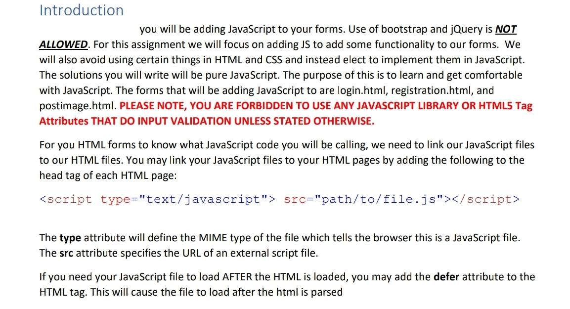 Introduction you will be adding JavaScript to your | Chegg.com