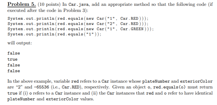 Solved Car.java package csi405.homework.hw02; /** * Each | Chegg.com