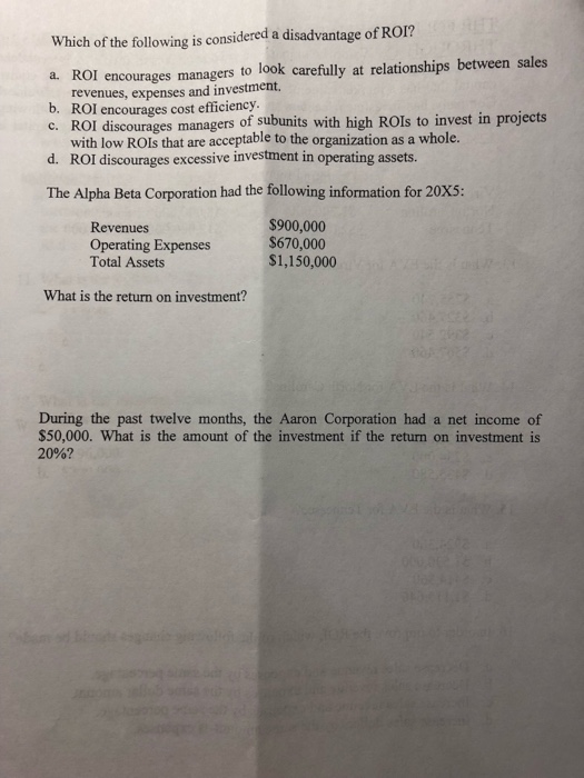 Solved Which of the following is considered a disadvantage | Chegg.com