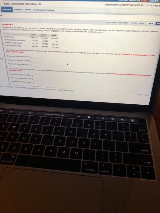 Solved INTERMEDIATE ACCOUNTING (ACCT 3311, 3312, 5311 Novsk | Chegg.com