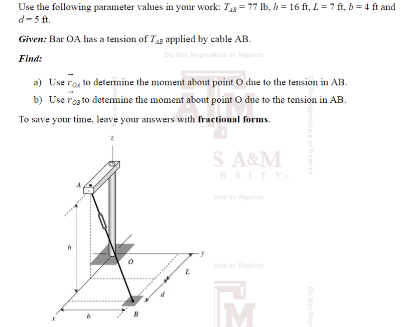 Solved Use the following parameter values in your work: | Chegg.com