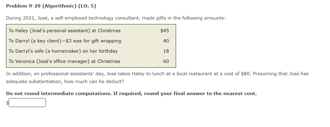 Solved Problem 9-29 (Algorithmic) (LO. 5) During 2021, José, | Chegg.com