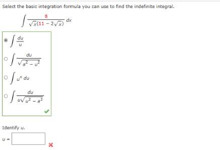 Solved Select the basic integration formula you can use to | Chegg.com